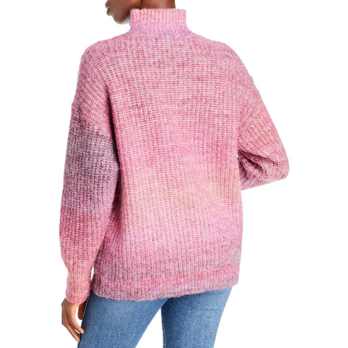 AQUA Sweater Women's Small Pink Mist Gradient Mock Neck Long Sleeve ...